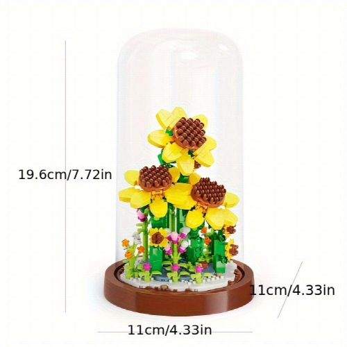 Sunflower Rose Flower Building Blocks Flower Potted Building Blocks ...