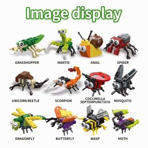 Insect Kingdom Building Block Set 12 Different Types Of Insect Building ...