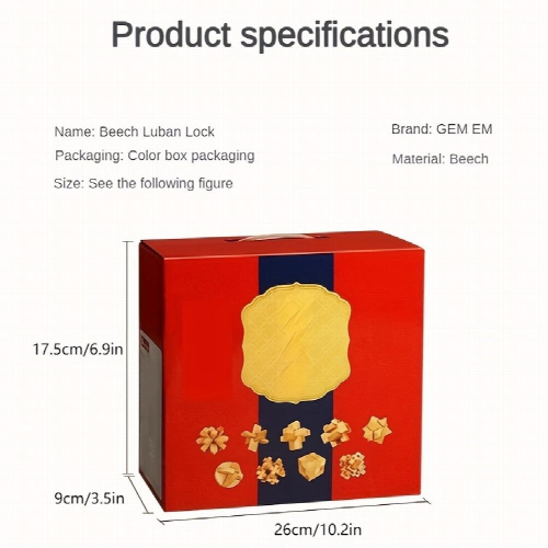 Kong Ming Luban Lock Educational Toys Set Wooden Kong Ming Lock Set ...