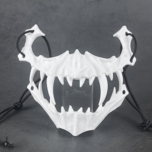 1pc Skull Wolf Shape Mask Tigers Wolf Skull Half Face Mask Halloween ...