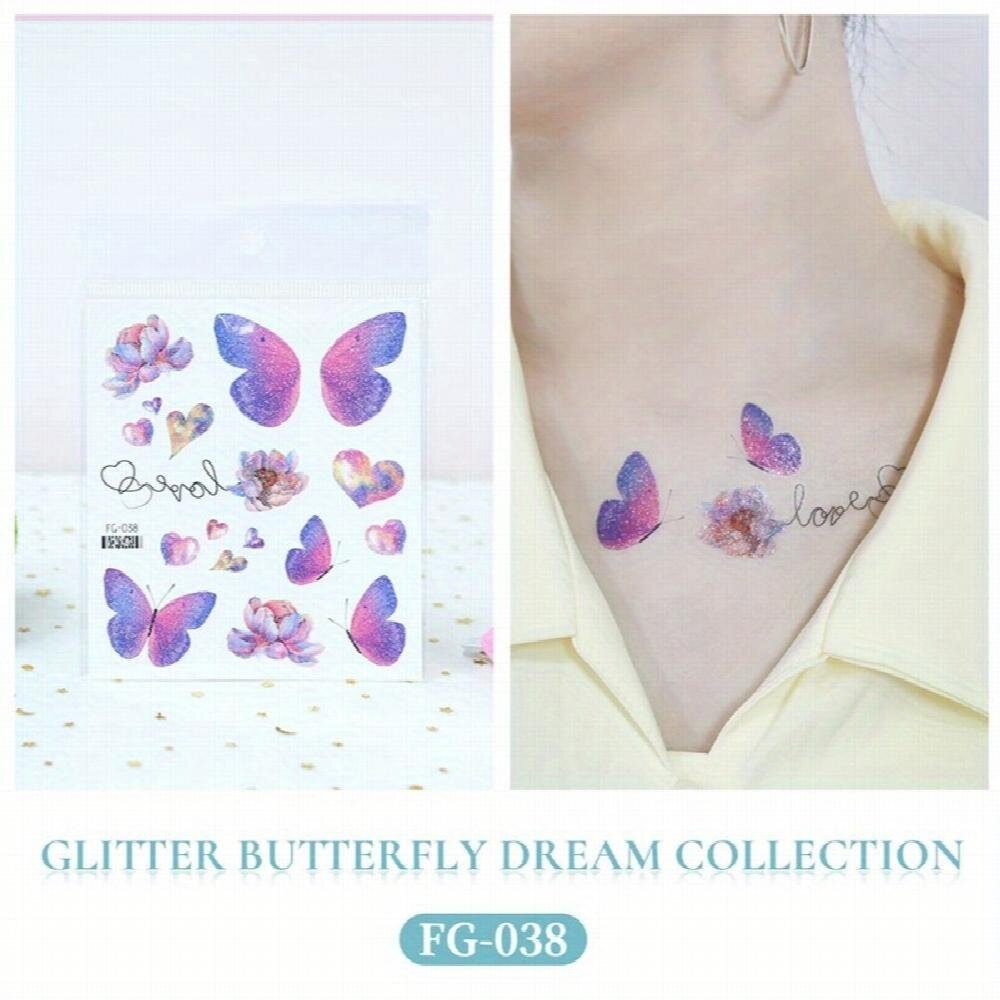 Small Fresh Glitter Butterfly Tattoo Stickers Arm Face Party Prom ...