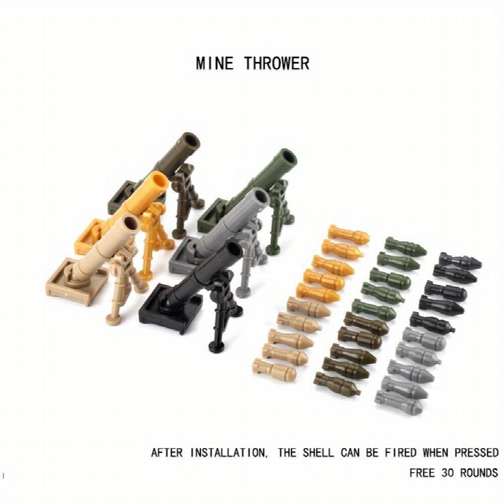 6 Military Minifigures Set with Heavy Weapons Missile Launchers and ...