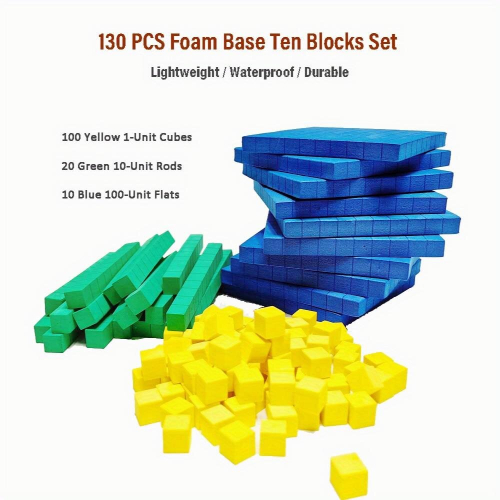130 Pcs Foam Base Ten Blocks For Math Value Blocks Base 10 Math ...
