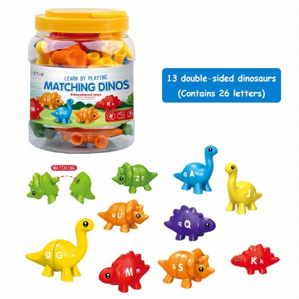 Double Sided Matching Dinosaur Contain 26 Letters & 10 Number & 10 ...