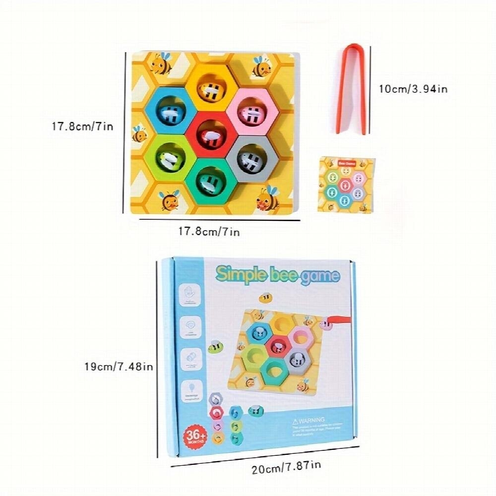 Childrens Wooden Honeycomb Toys Montessori Early Education Recognition ...