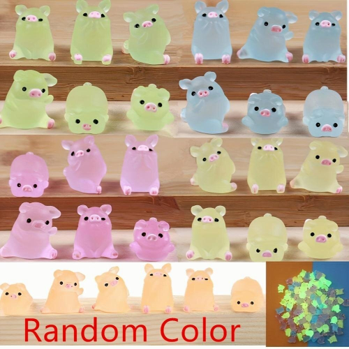 30pcs Mini Resin Luminous Pigs Perfect For DIY Christmas Decorations ...