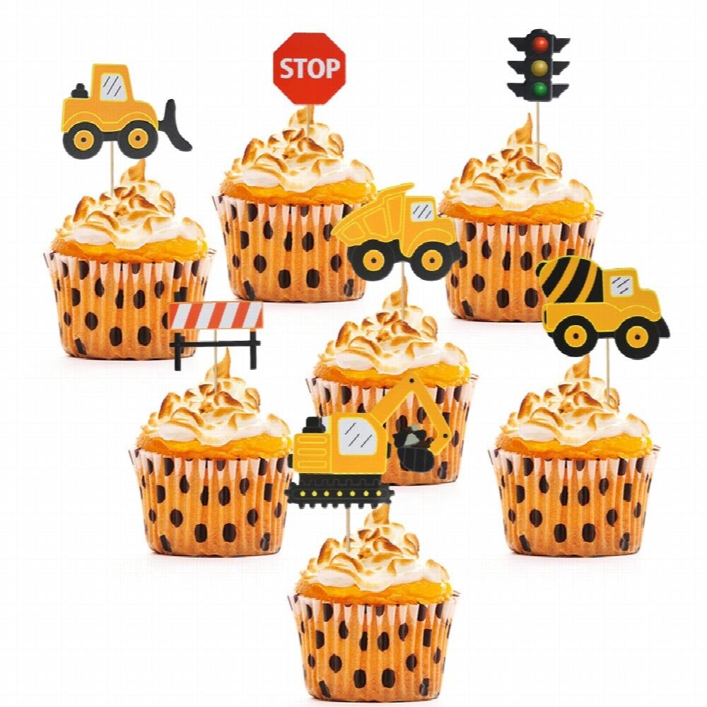 7pcs Party Engineering Car Cake Decorations For Construction Theme Baby ...