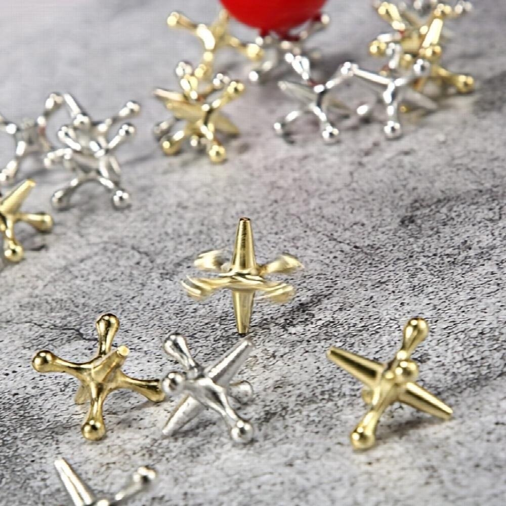 11pcs Set Metal Jacks Game Retro Game With 10 Metal Jacks And 1 Ball ...