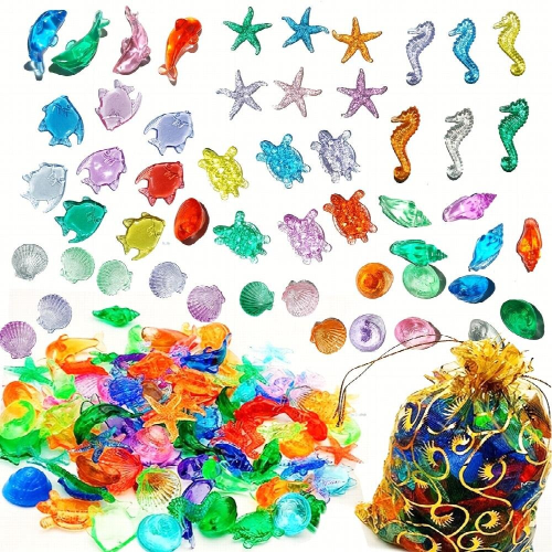 100g Ocean Gem Pool Party Toys Dive Toys Kids Treasure Chest Swimming ...