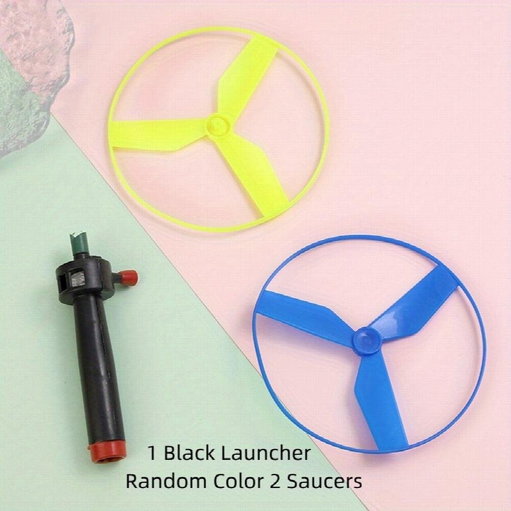 Flying Disc Helicopter Toys With String Launcher And Random Flying ...