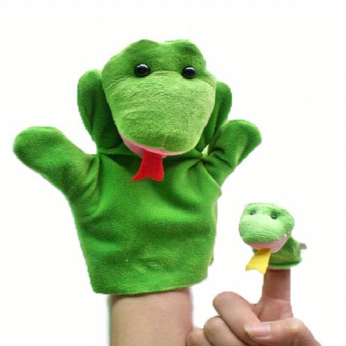 2pcs Parent child Animal Hand Puppet Finger Puppet Large Puppet Small ...
