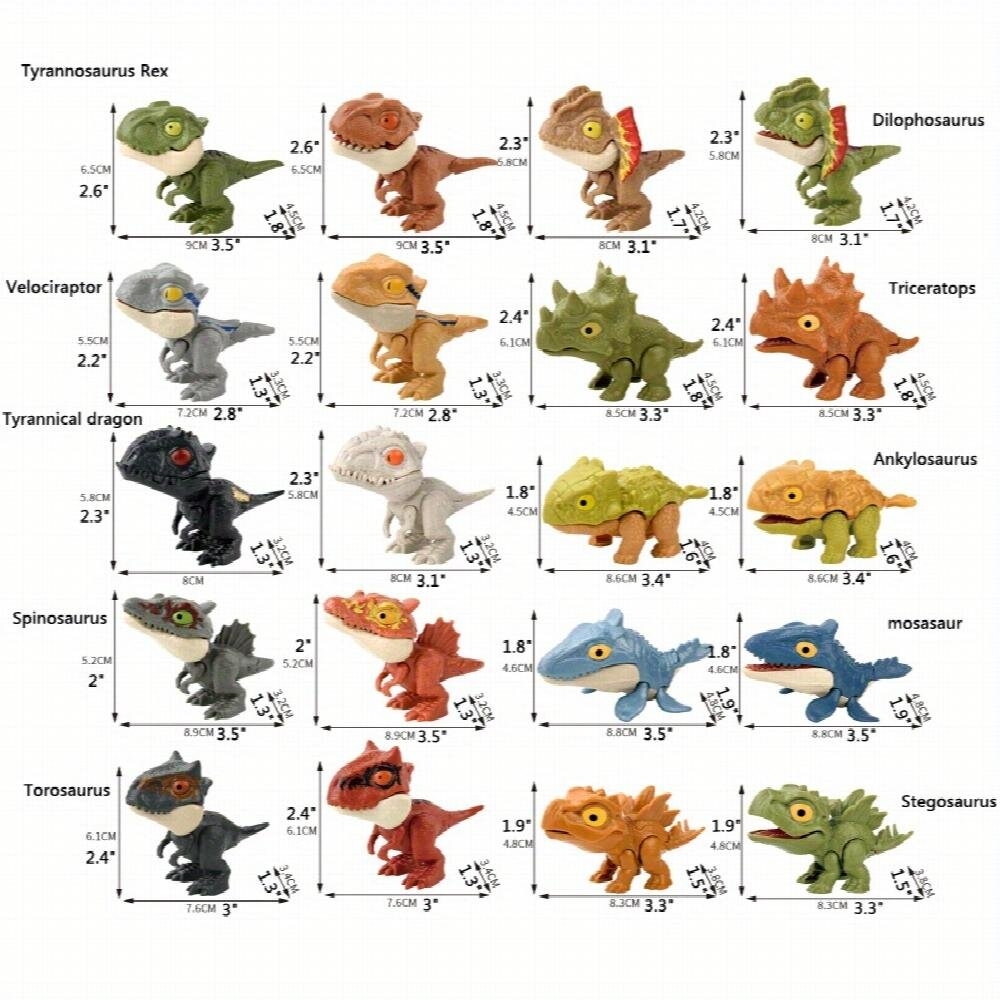 20pcs 7 62 Cm Bite Hand Dinosaur Finger Puppet Model Limbs Flexible ...