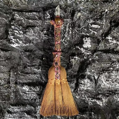 Wicca Broom Crystal Witch Broom Vintage Broom Wizard Diviner Priest Sacrificial Ceremony ...