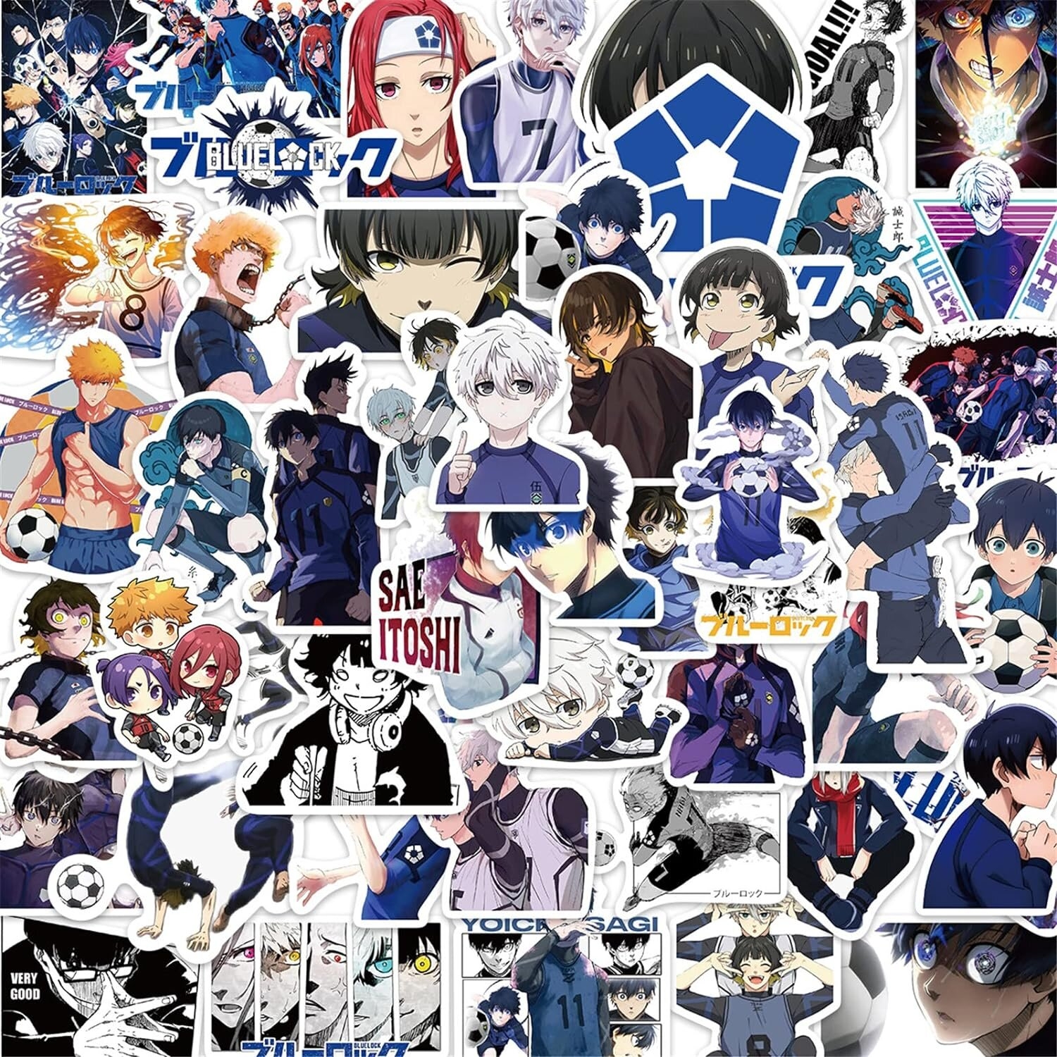 50Pcs Classic Anime Blue Lock Stickers,Japanese Anime Decals Stickers ...