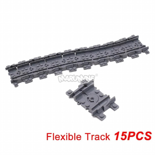 Marumine MOC City Trains Flexible Switch Railway Tracks Straight Curved ...