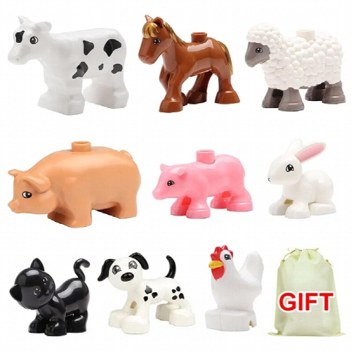 Marumine Building Brick 9PCS Farm Animals Toy Education Classic Farm ...