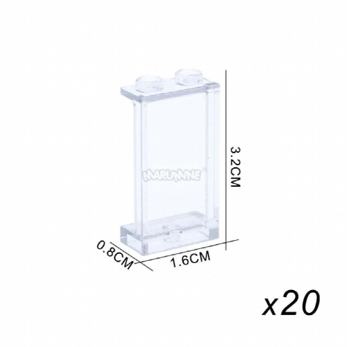 Marumine 1x2x3 Panel Glass Wall Window 20PCS Classic MOC Brick Parts ...