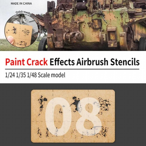 LIANG-0009 Chipping Effects Airbrush Stencil Tool for 1/24 1/35 1/48 ...