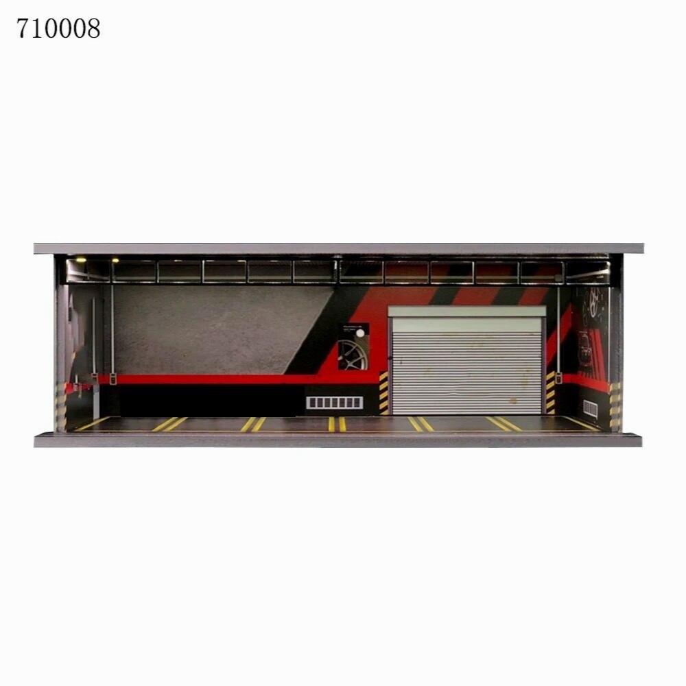 G FANS 1:64 Car Garage LED lights Diorama Car Garage City Model Diecast Model Car Garage Model ...