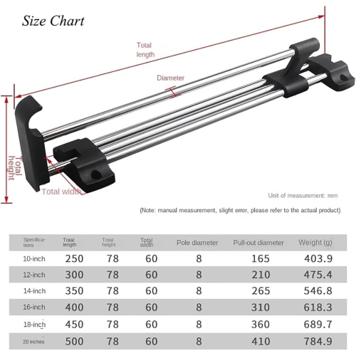 Extendable Pull Out Closet Rod - Wardrobe Pull-Out Trousers Rack, Pull ...