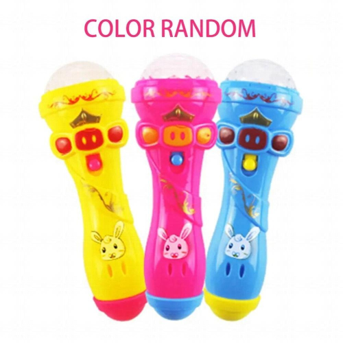 Kids Toy LED Light Flashing Projection Microphone Torch Shape Kids Boy ...