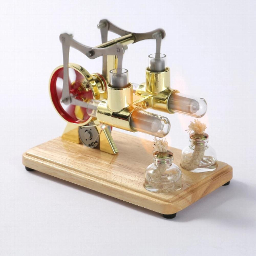 Stirling Engine Model Hot Air Motor Model Physics Twin-engine Generator ...