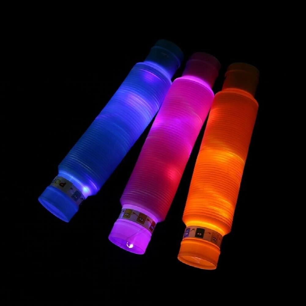 Luminous Pop Tube Stress Relief Sensory Fidget Toys Flexible Tube with ...