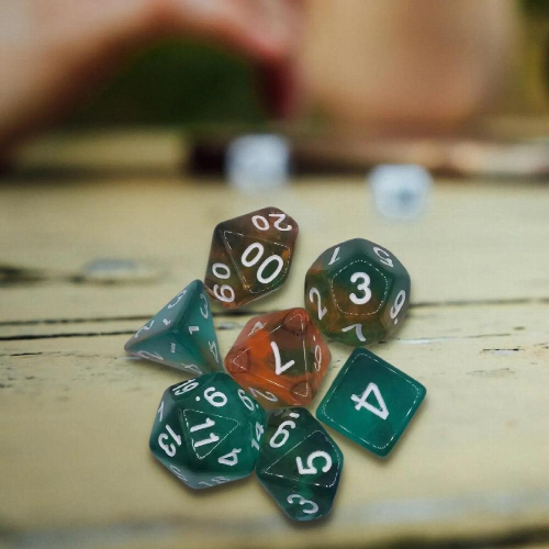 7Pcs Polyhedral Dices Entertainment Toy Bicolor Portable Game Dices for ...