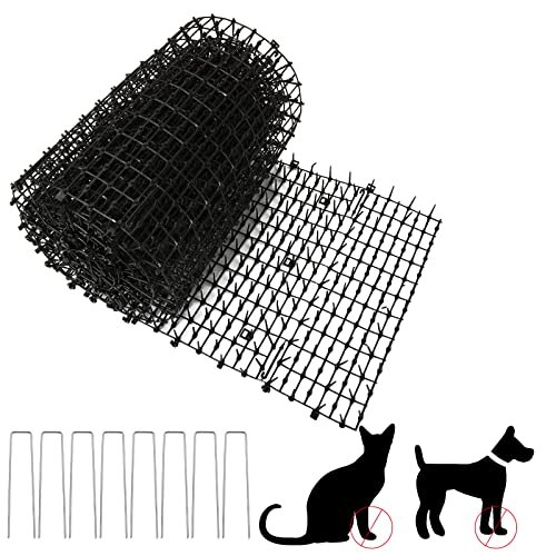 AKOLAFE Cat Scat Mat with 8 Metal Pegs Outdoor 400x30CM Anti Cat Spikes ...