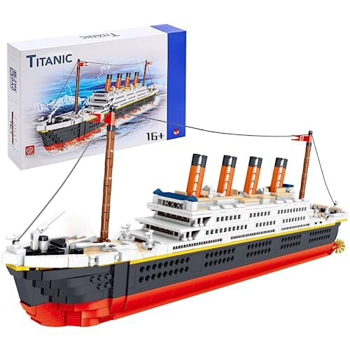Technic Titanic Model Building Block Set, 1288Pcs Cruise ship Titanic ...
