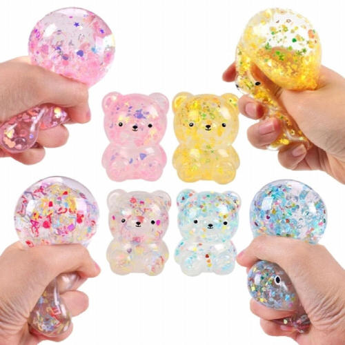 Squeeze Fidgets Toy TPR Squishy JellyBear Soft Stress Vent Balls Toy ...