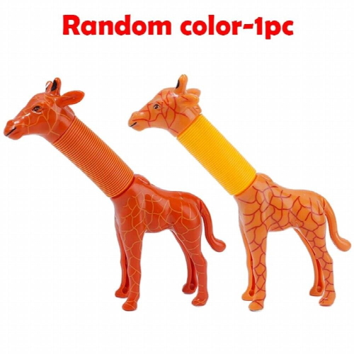 Giraffe Pop Tubes Toys Retractable Animals Spring Tube Adult Kids ...