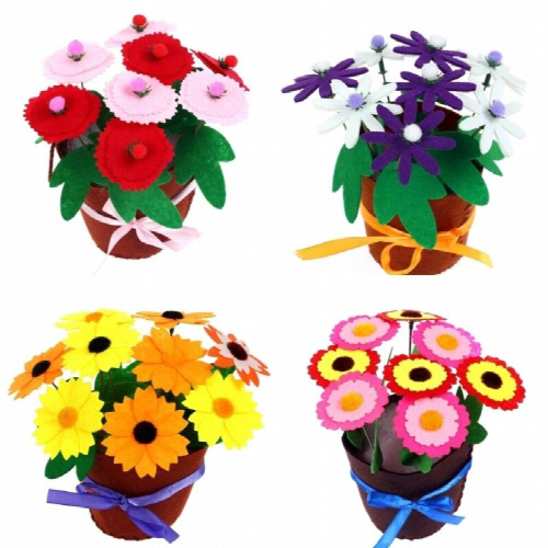 4pcs/set DIY Flower Pot Crafts Toys for Children Kindergarten Learning ...