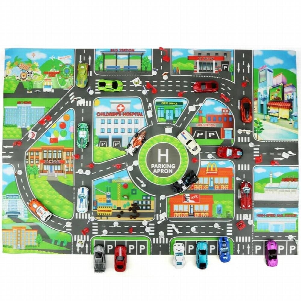 Kids City Map Toys Car Parking Road Map Alloy Toy Model Car Climbing ...