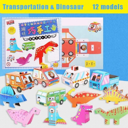 DIY Handcraft Paper 3D Cartoon Animal Building Origami Kids Craft ...