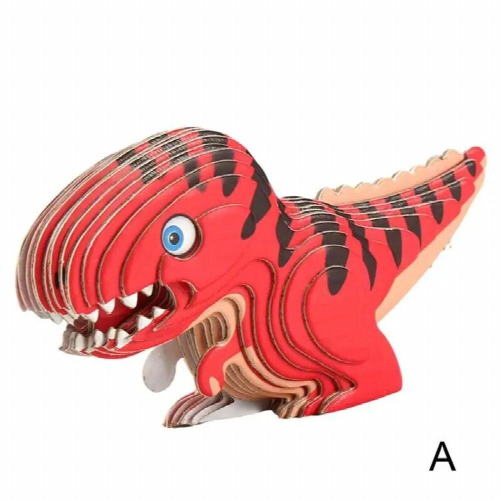 Dinosaur 3D Paper Puzzle For Kids Educational Montessori Toys Funny DIY ...