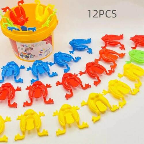 12 Pcs Jumping Frog Bounce Fidget Toys Antistress Relieve Family Game ...