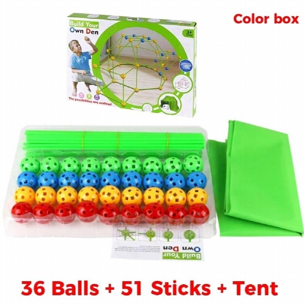 Kids Construction Toys Fort Tent Building Kits DIY 3D Play Tent House ...