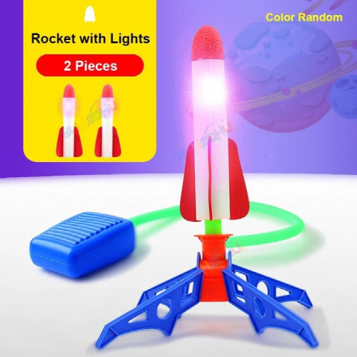 Kids Foot Pedal Air Pump Rocket Launcher Toy Kit Foam Rocket ...