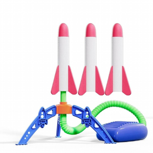 Children Air Stomp Rocket Launcher Toy Flying Foam Rockets Foot Pump ...