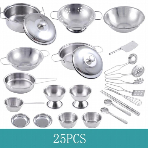 25PCS Simulation Kitchen Toy Pretend Role Play Kids Cooking Pots Set ...