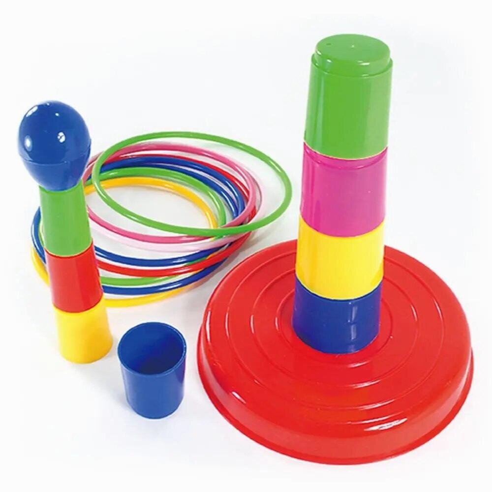 Colorful Sport Ring Toss Game Set Circle Ferrule Stacked Layers Game ...