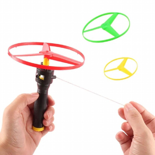 Kids Pull String Flying Disc Propeller Helicopter Outdoor Toys Fun Game ...