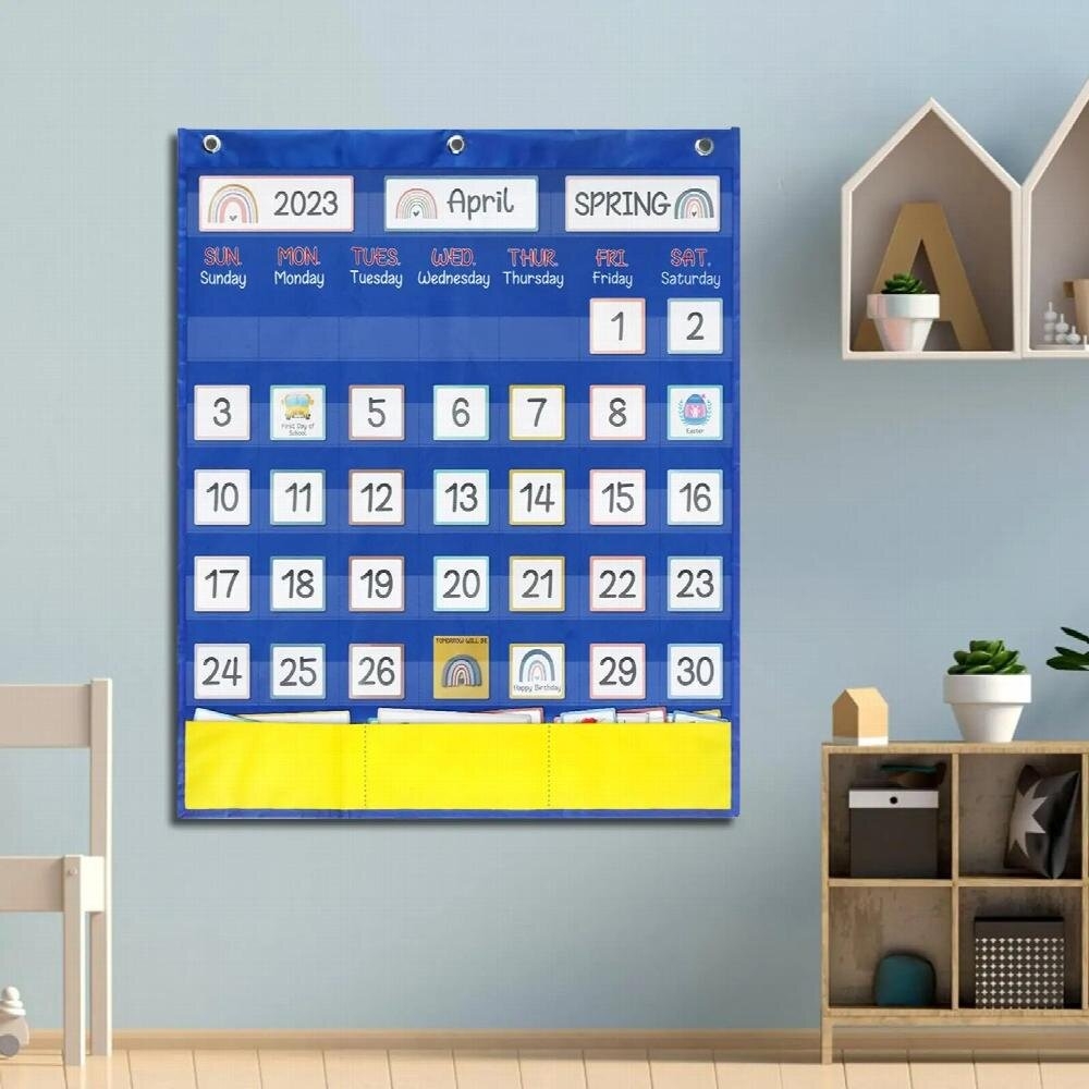Calendar Pocket Chart Teaching Calendar Classroom Organized Chart ...