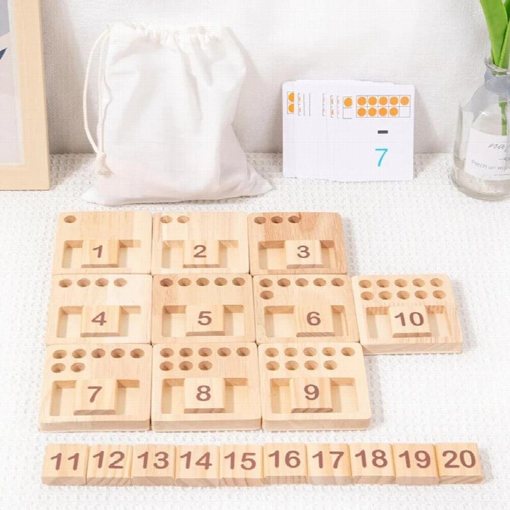 Children Montessori Wooden Sensory Math Board Stick Counting Matching ...