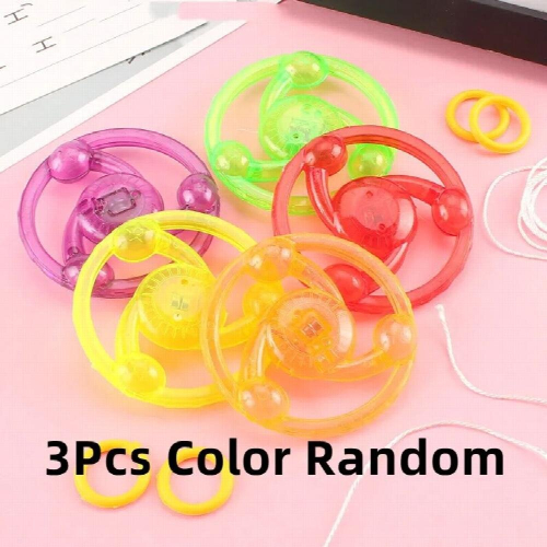 3/5Pcs Flywheel Spinning Toy Spinner Children Pull Line Flashing Toys ...