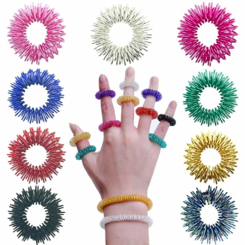 5Pcs/Pack Spiky Sensory Anxiety Rings for Finger Massage Hand ...
