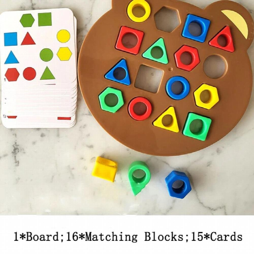 Kids Geometric Shape Matching Puzzle Baby Montessori Educational ...