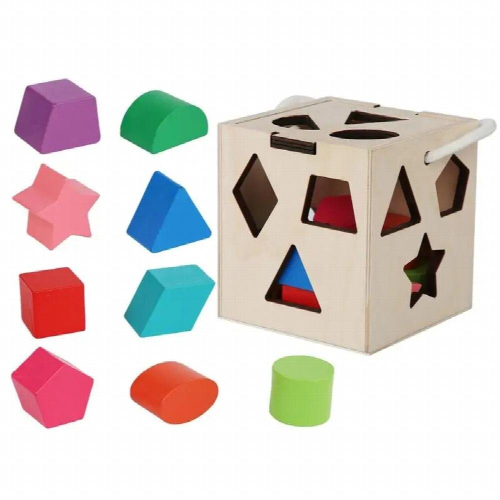 Toddler Shape Sorter Educational Shape Sorting Cube Toys Montessori ...