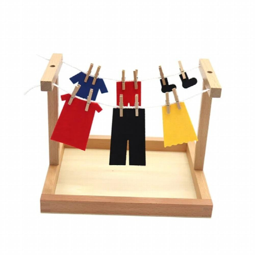 Montessori Early Education Teaching Aids Children Clothes Drying Toys ...